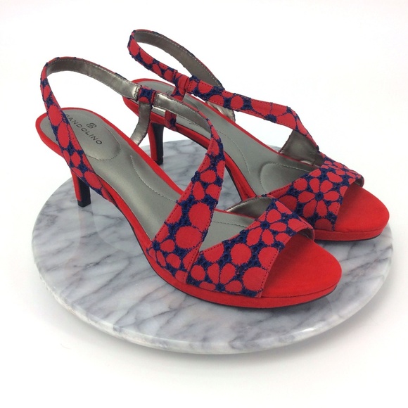 Bandolino | Shoes | Bandolino Red Blue Floral Slingback Heels Nwob ...